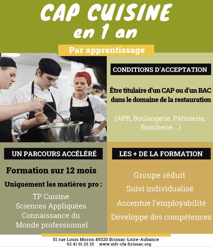CAP Cuisine en 1 an